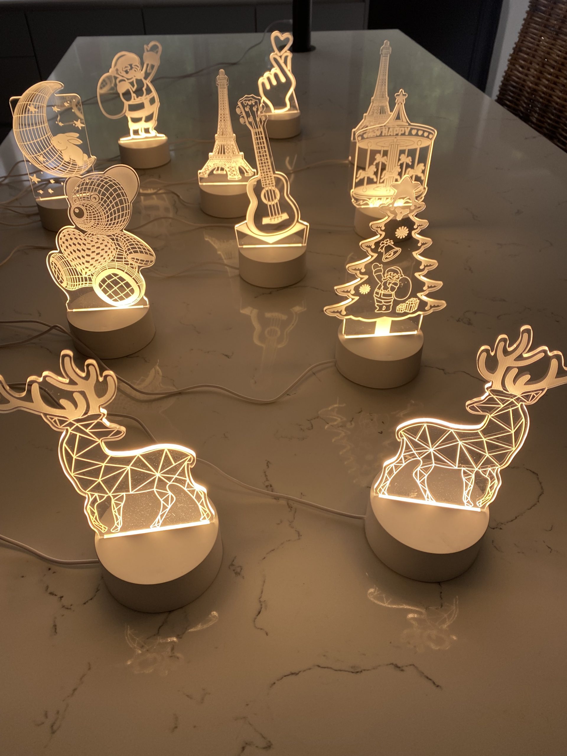 AvaGlow Acrylic Led Lamp & Night Light / Bedside Lamp - Eiffel Tower ...